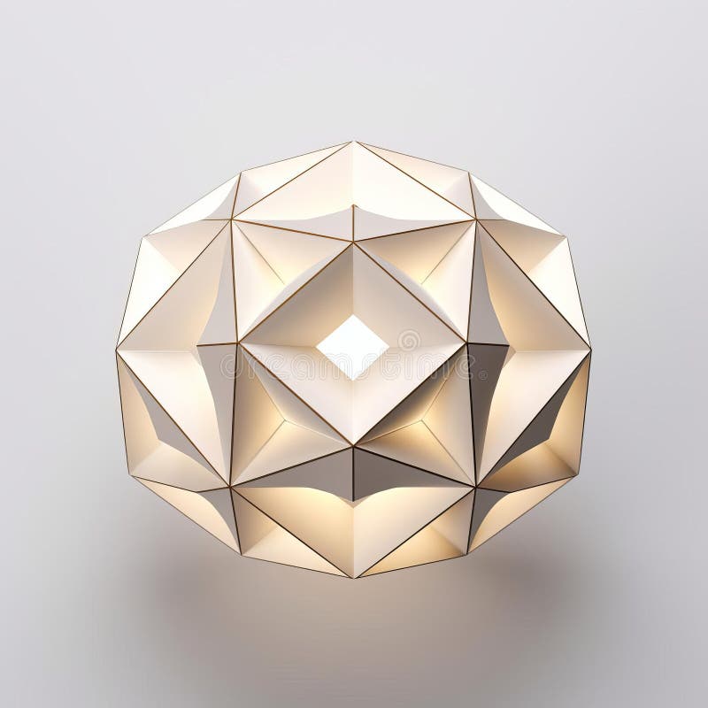 Unique Decagon Shape Lamp Design on White Background Stock Illustration ...