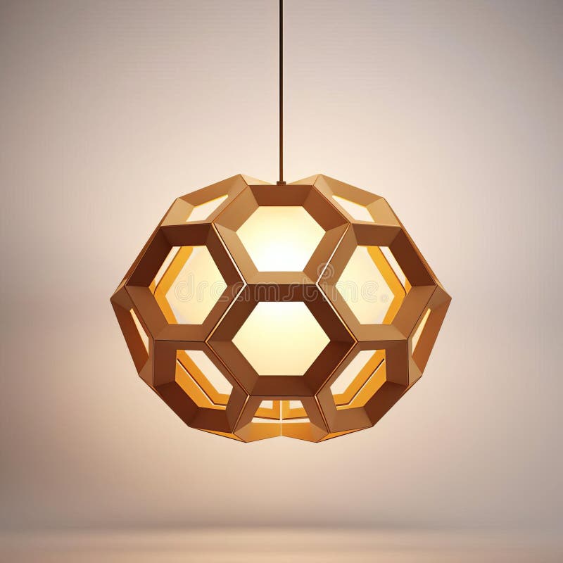 Unique Decagon Shape Lamp Design on White Isolated Background Stock ...