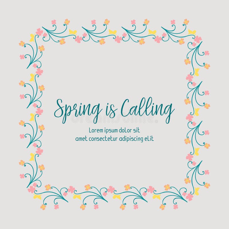 Unique Decorative of Spring Calling Invitation Card, with Antique Leaf ...