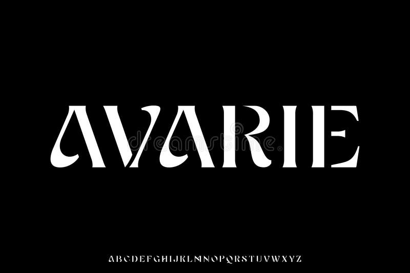 Unique Decorative Stencil Type Alphabet Display Font Vector. Abstract ...