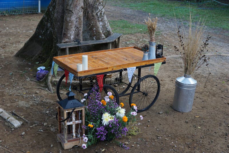 A Unique Decorative Table and Lantern with a Rustic and Shabby Chic ...