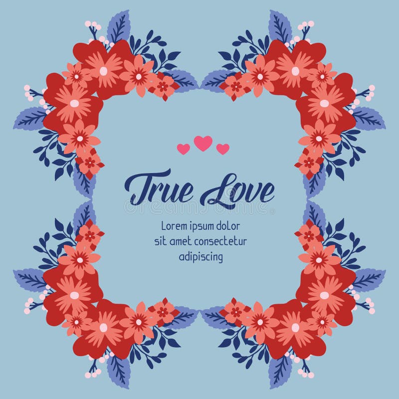 Unique Decorative of True Love Invitation Card, with Beautiful Leaf and ...