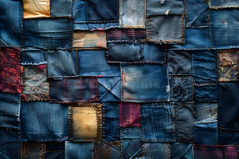 Unique Denim Patchwork Quilt Repurposing Scraps into a Creative ...