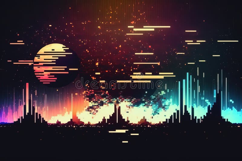 Abstract Digital Glitch Background. Ai Generative Illusration Stock ...