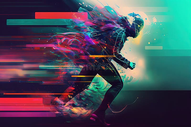 Abstract Digital Glitch Background. Ai Generative Illusration Stock ...