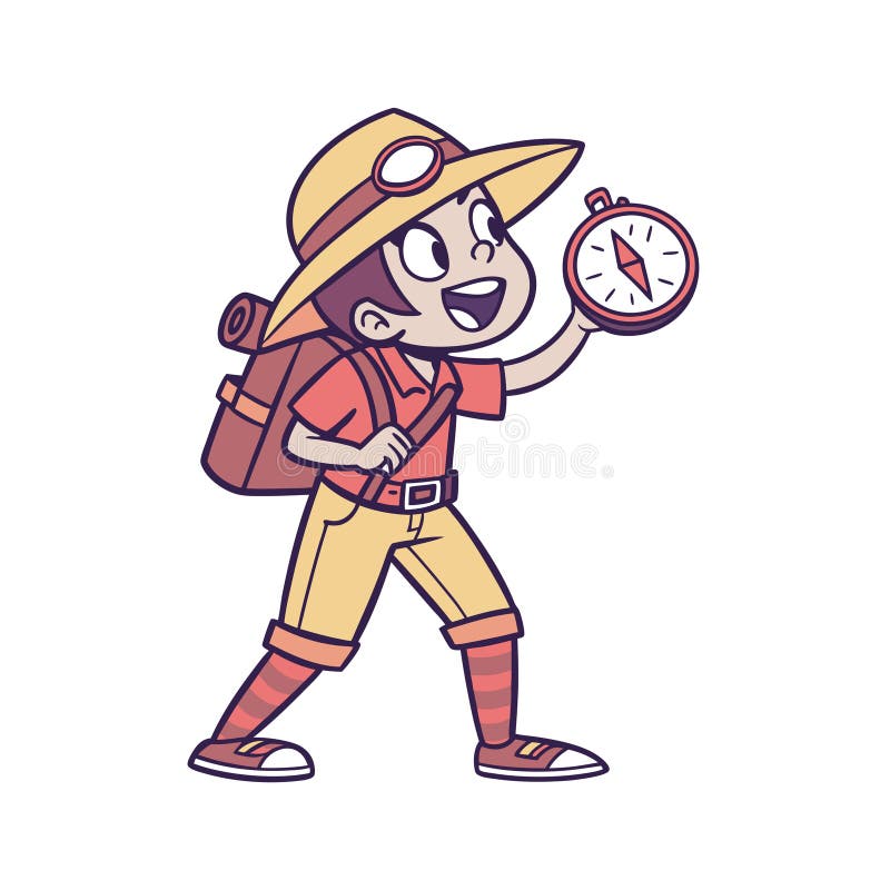 Adventurous Explorer Scout Silhouette Vector for Outdoor and Camping Themes Stock Image ...