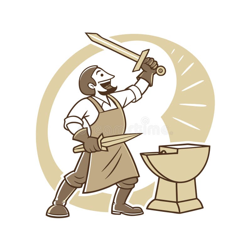 Cartoon Character of Artisan Blacksmith Stock Vector - Illustration of ...