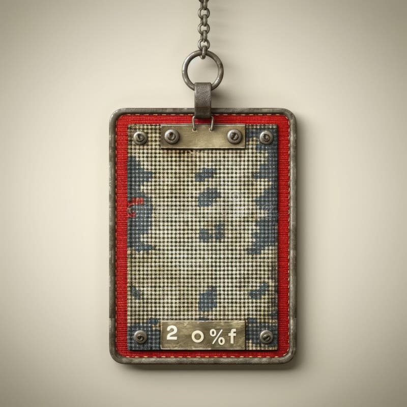 Unique Design Element Featuring a Textured Tag with a Sleek Metallic ...