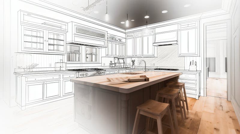 From Concept To Reality: Custom Kitchen Design Drawing Combined with a ...