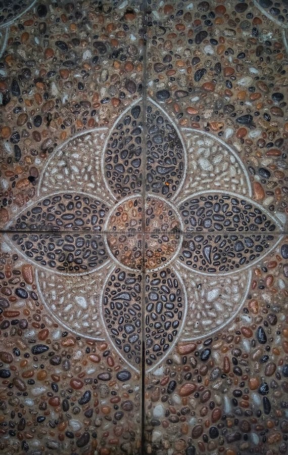 Unique Design Pattern of Floor Texture Made of Small Stones. Stock ...