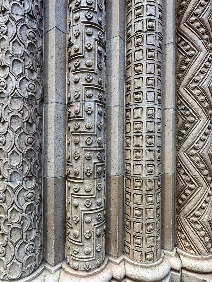 Unique and Detailed Concrete Designs on Building Stock Image - Image of ...