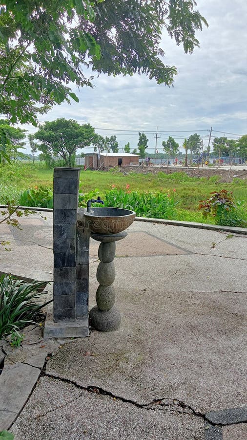 A Unique and Different Handwashing Area Composed of Stones that are ...