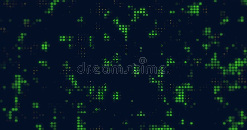 Digital Abstract Background Animation of Green Pixel Dot Gradation ...
