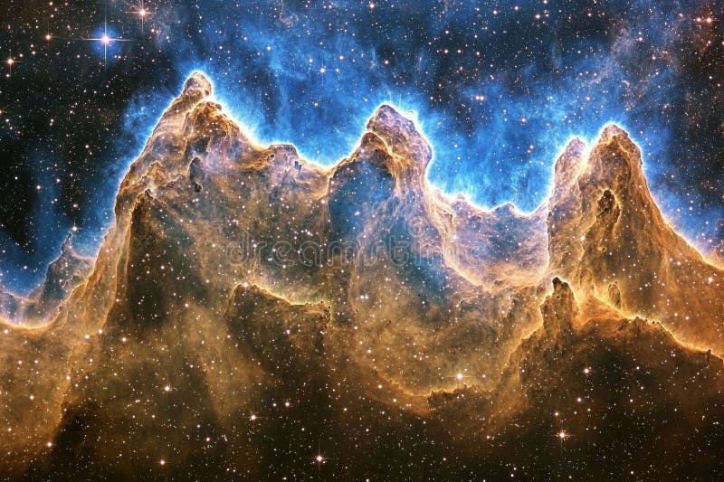 A Unique Digital Fantasy Outer Space Galaxy Scene with Nebulas and Star ...