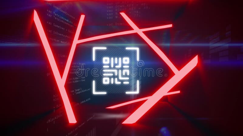 Unique Digital Video of Qr Code with Computer Coding and Interface in Background Stock Video ...