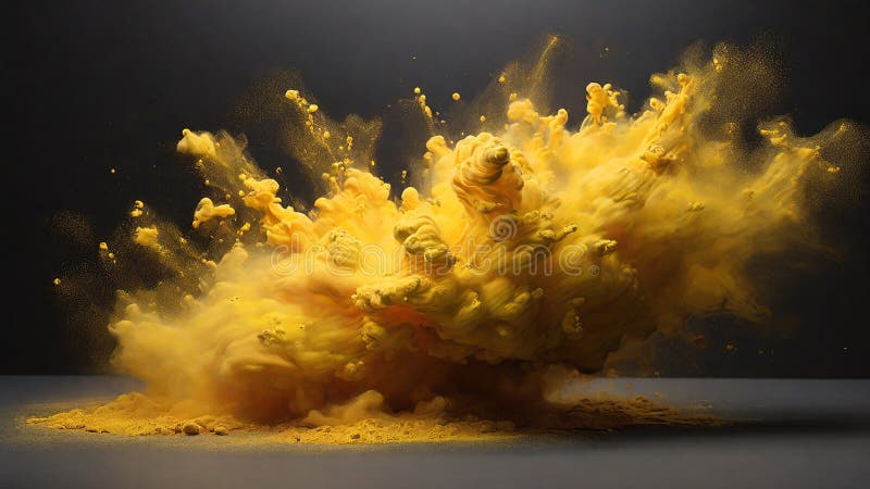 A Unique and Diverse Rendering of a Yellow Colour Explosion. Stock ...