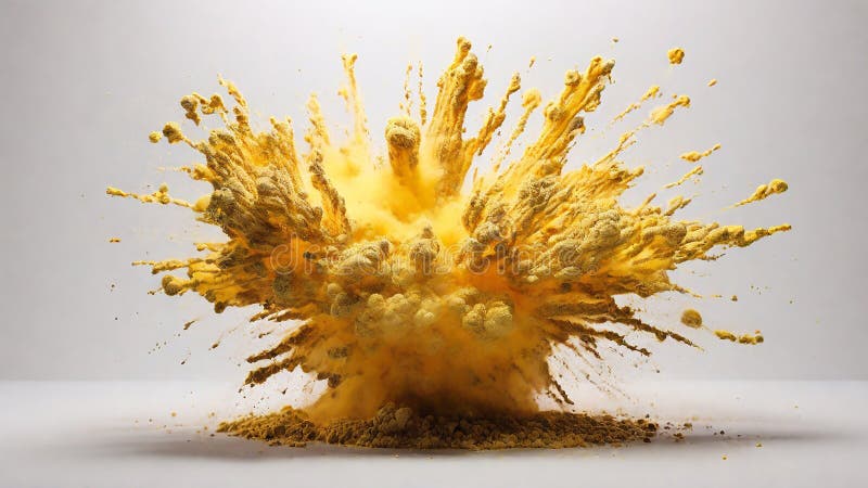 A Unique and Diverse Rendering of a Yellow Colour Explosion. Stock ...