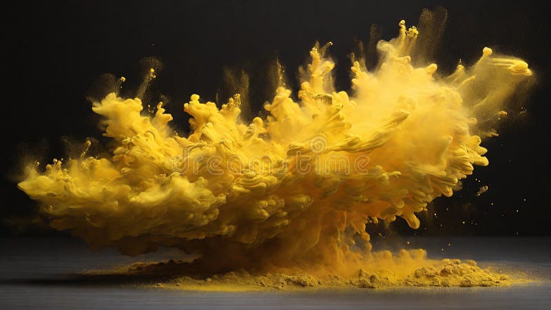 A Unique and Diverse Rendering of a Yellow Colour Explosion. Stock ...