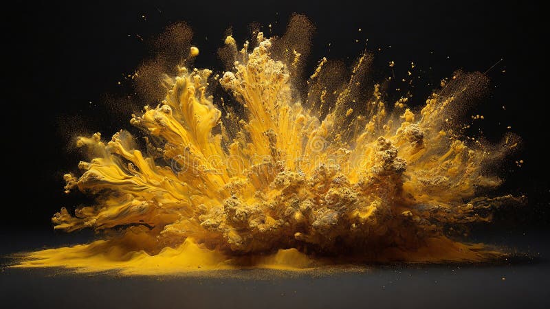 A Unique and Diverse Rendering of a Yellow Colour Explosion. Stock ...
