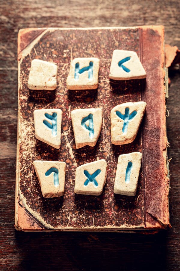Unique Divination by White Rune Stones Using Celtic Language Stock ...