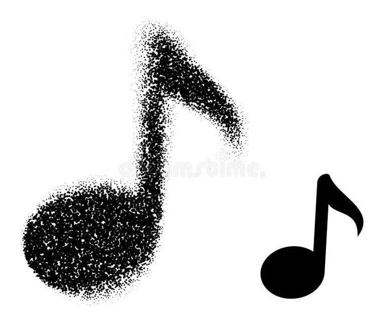 Dotted Musical Note with Solid Note Icon Stock Vector - Illustration of ...
