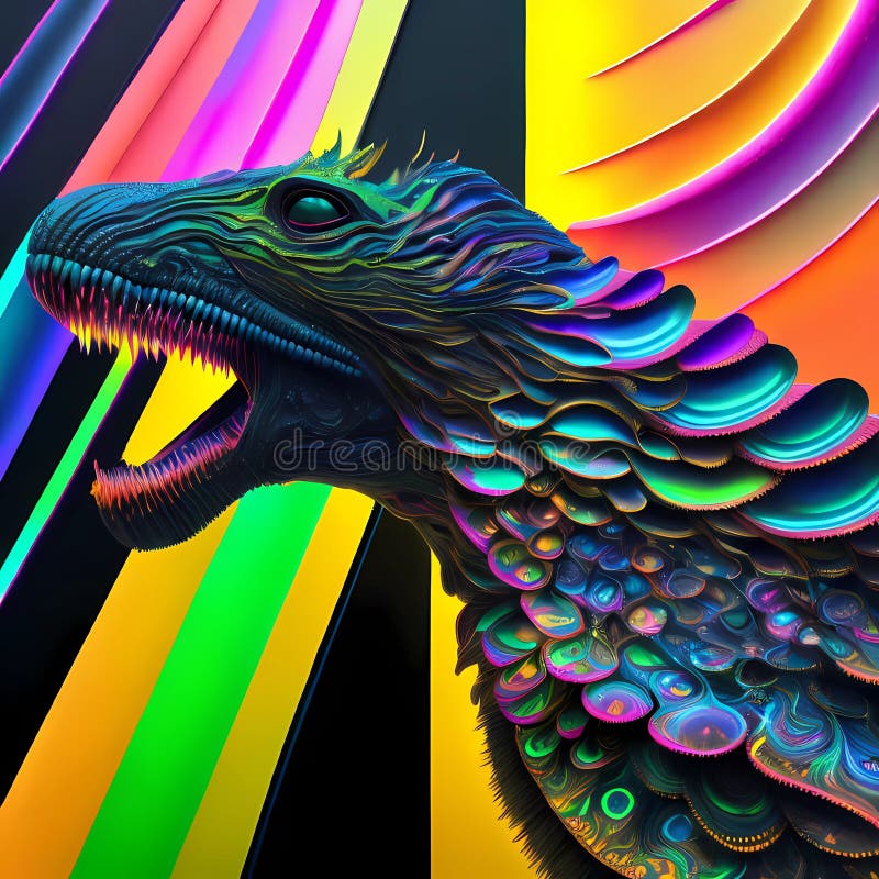 Unique Dragon - AI Generated Artwork Stock Illustration - Illustration ...