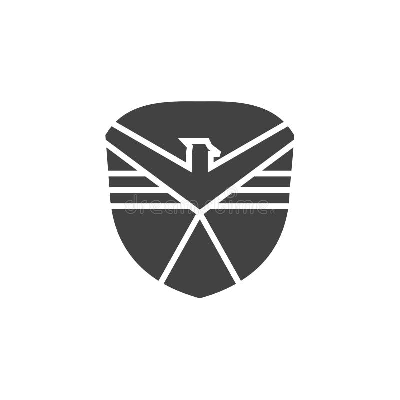 Unique Eagle Bird Protection Shield Black Symbol Stock Vector ...