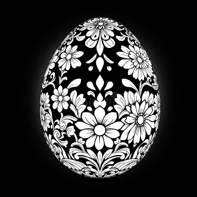A Unique Easter Egg Illustration Featuring Traditional Patterns and ...
