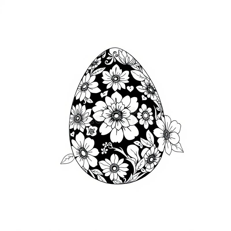 A Unique Easter Egg Illustration Featuring Traditional Patterns and ...