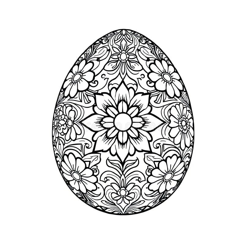 A Unique Easter Egg Illustration Featuring Traditional Patterns and ...