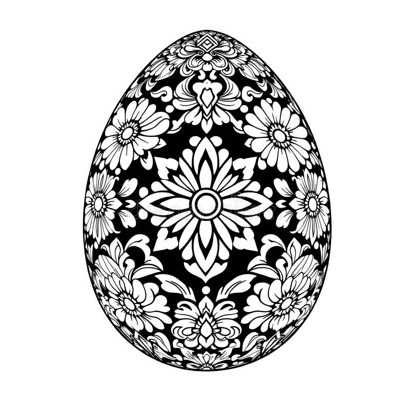A Unique Easter Egg Illustration Featuring Traditional Patterns and ...