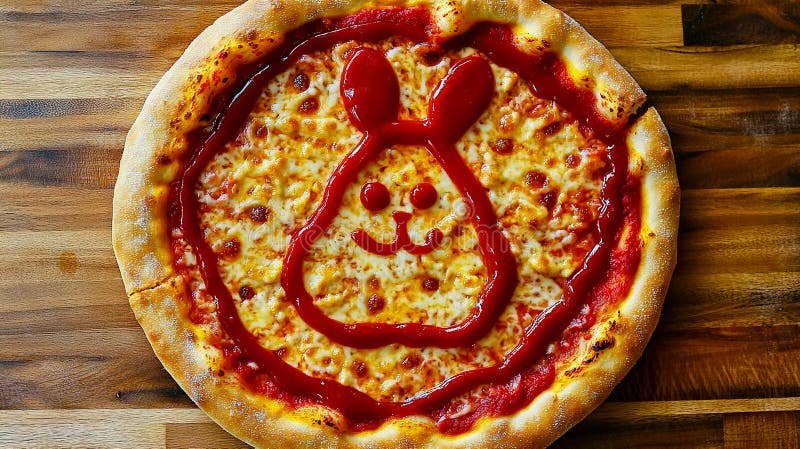 A Unique Easter-themed Pizza with a Playful Design Created Using a Line ...