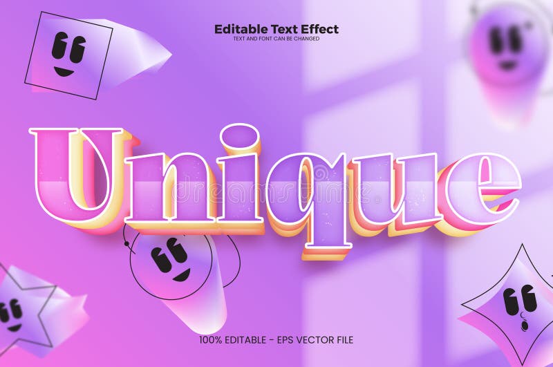 Unique Editable Text Effect in Groovy Trend Style Stock Vector ...