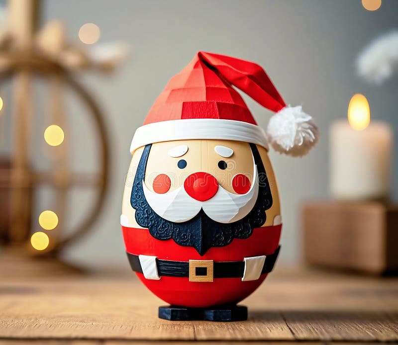 A Unique Egg Ornament Shaped Like Santa Claus Stock Illustration ...