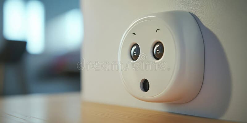 Unique Electrical Outlet with Surprised Face Design in Modern Indoor ...