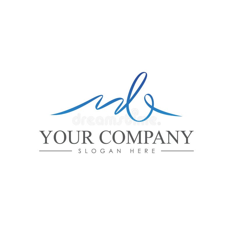 Unique and Elegance MB Script Font Symbol Stock Vector - Illustration ...