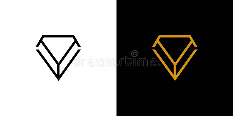 Unique and Elegant Diamond V Logo Design Stock Vector - Illustration of ...