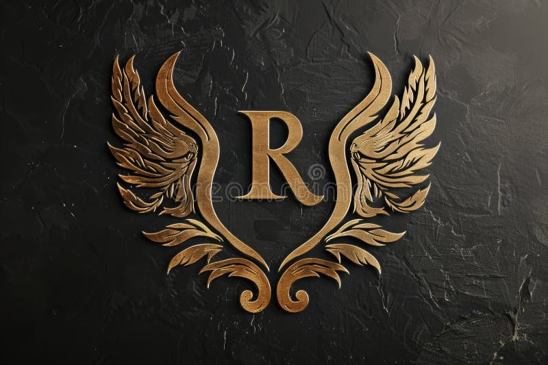 A Unique and Elegant Image of a Golden Letter R with Wings, Perfect for ...