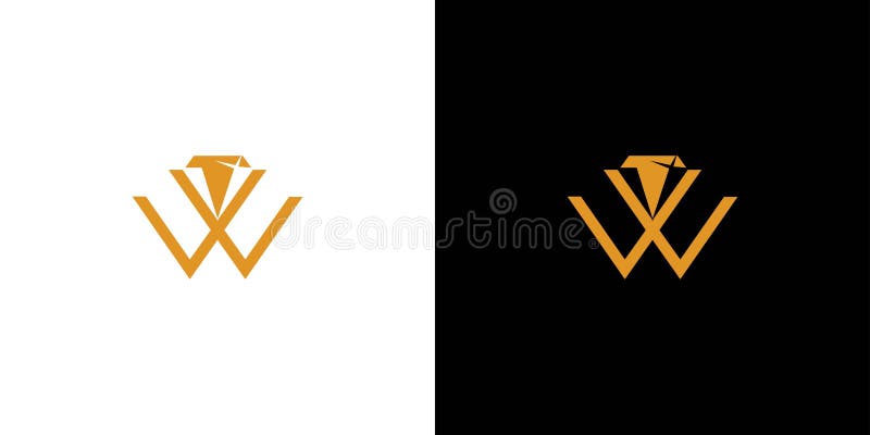 Unique and Elegant Letter W Initial Diamond Logo Design Stock Vector ...