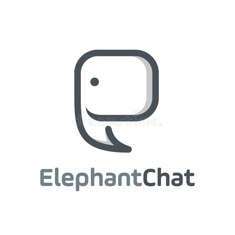 Unique Elephant and Chat Icon Logo Vector Design Inspiration Stock ...