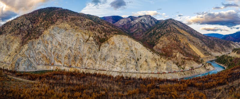 Unique, Elevated Perspective View of the Panorama of Thompson River ...