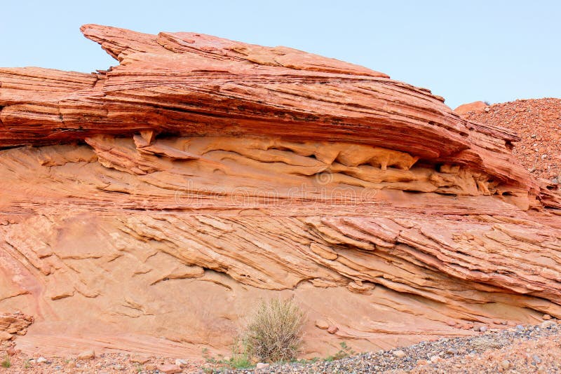 Unique Erosion and Striations in Desert Rock Stock Image - Image of ...
