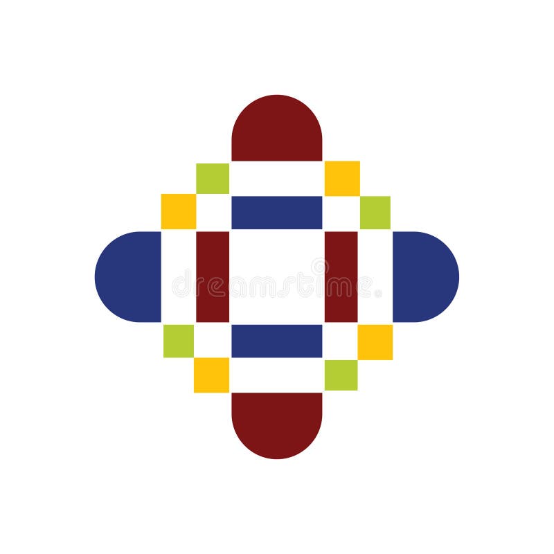 Unique Ethnic Pattern Symbol Icon White Background Stock Vector ...