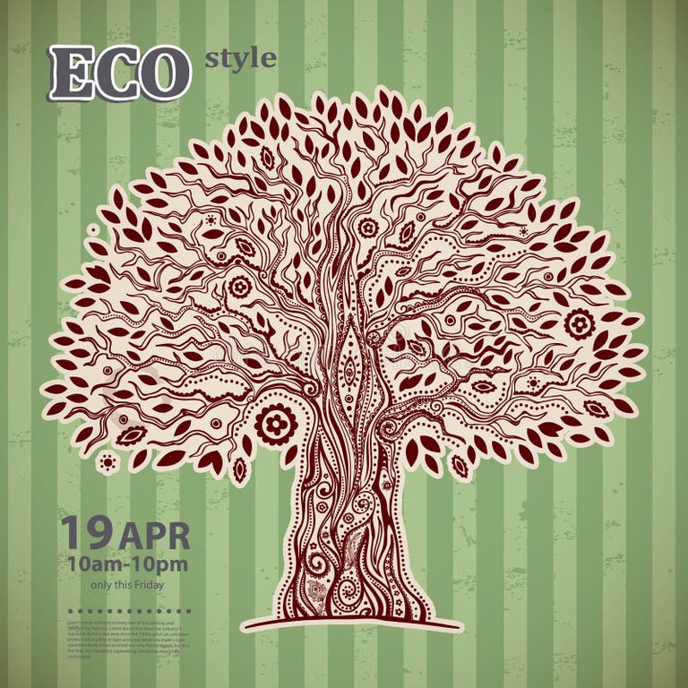 Unique ethnic tree of life stock vector. Illustration of life - 50498457