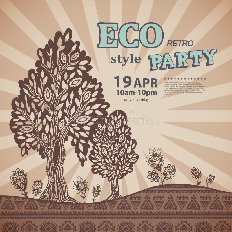 Unique ethnic tree of life stock vector. Illustration of icon - 40029542