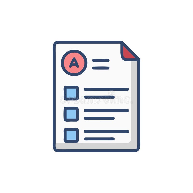 Unique Exam Sheet Illustration Icon Stock Illustration - Illustration ...