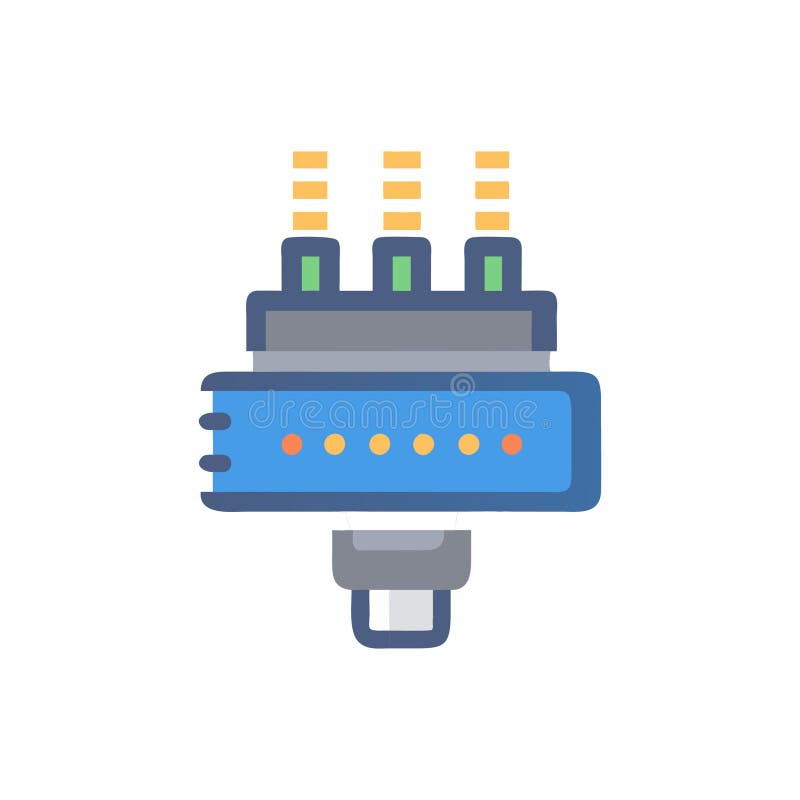 Unique Fiber Optic Modem Electrical Icon Stock Illustration ...