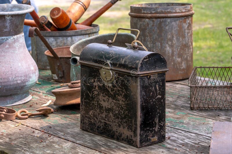 Unique Finds at a Yard Sale Stock Photo - Image of hand, collectable ...