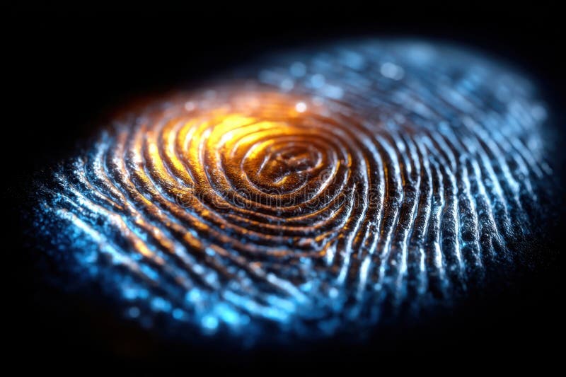 Unique Fingerprint Pattern Illuminated with Striking Colors and ...