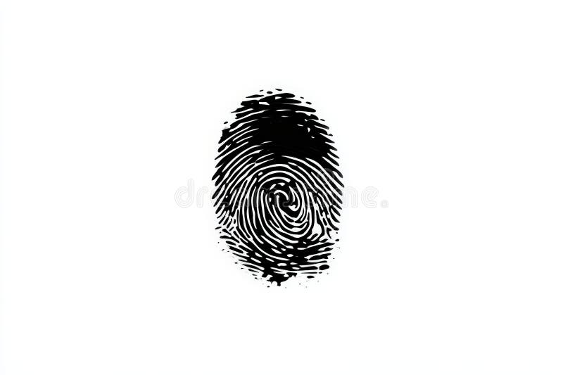 Unique Fingerprint Silhouette Against Stark White Background Stock ...